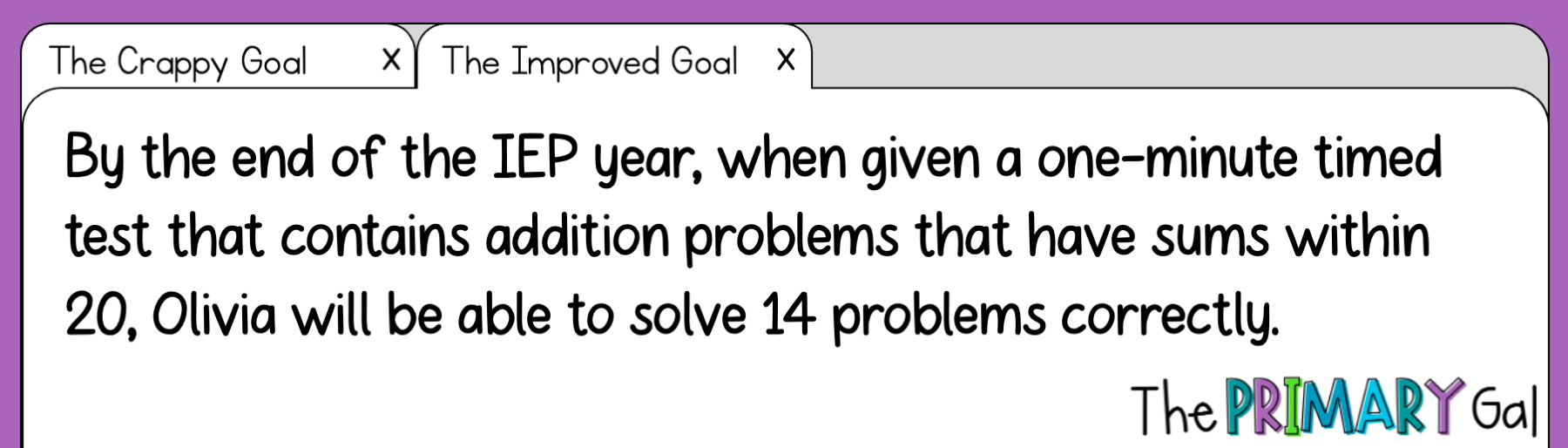 How to Improve IEP Goals for Students Working on Math Facts - The ...